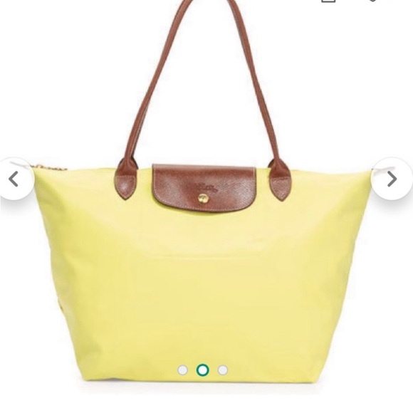 Longchamp | Bags | Longchamp Le Pliage Large Nylon Shouldertote Yellow ...